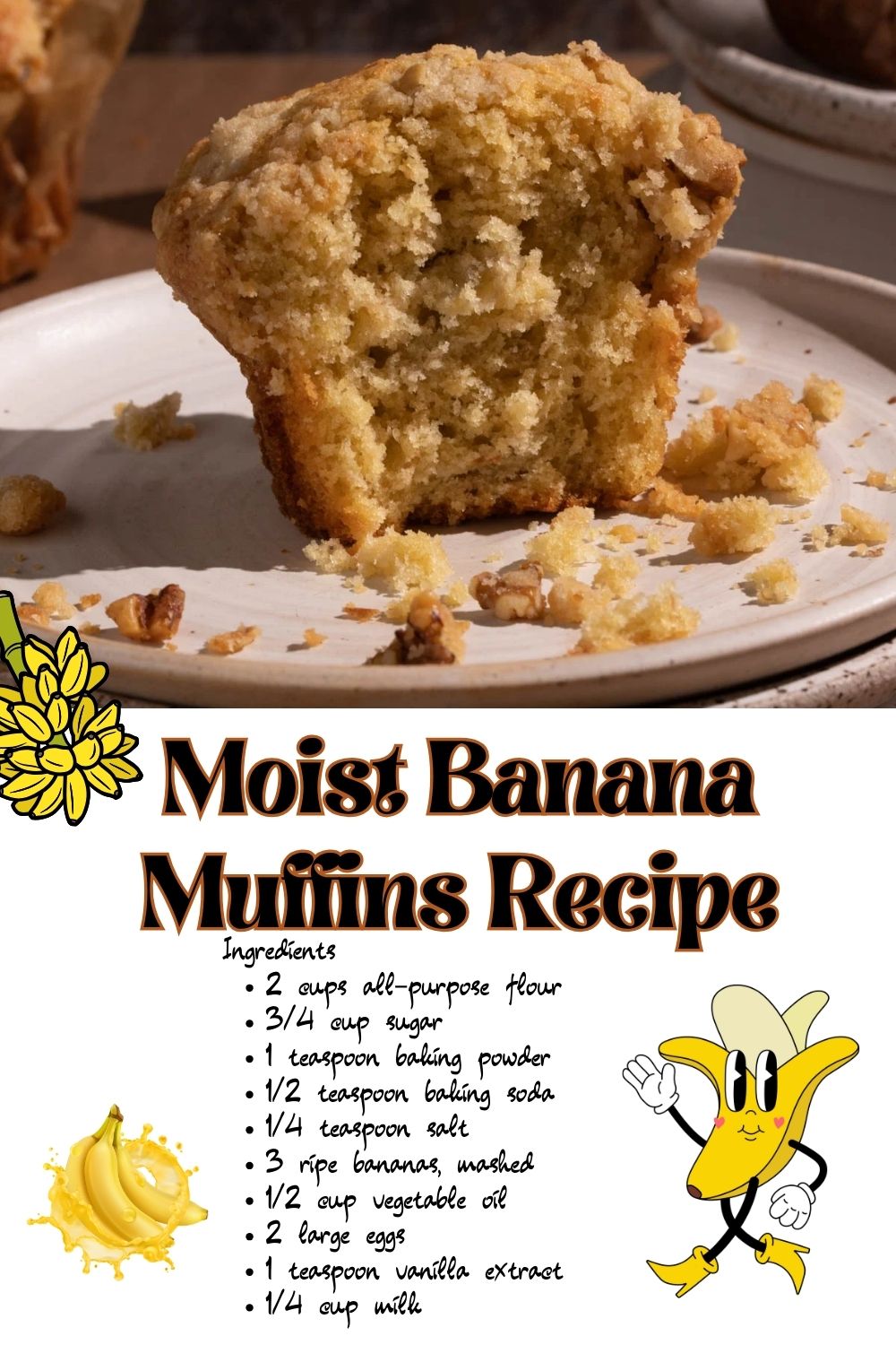 Moist Banana Muffins Recipe - Banana Dose